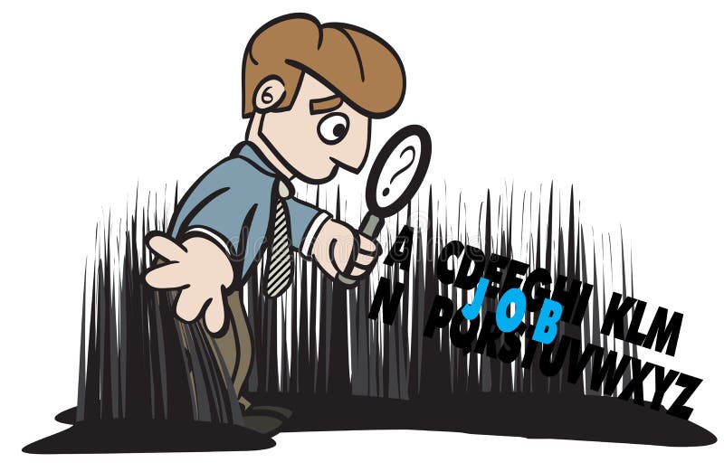 Job Seeker Looking Seeking for Job Illustration Stock Vector ...