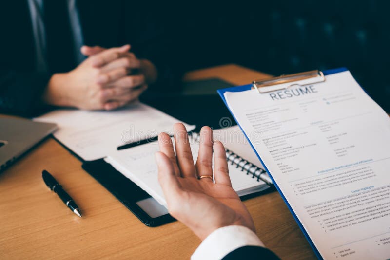 Job Seekers are Talking To Job Interviewers and Explain about Their ...