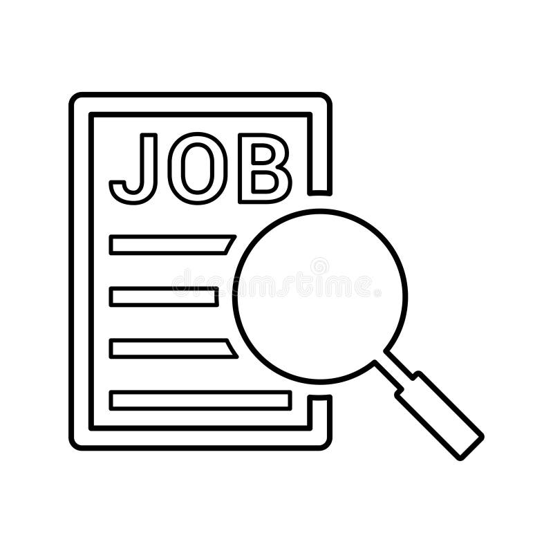 Job Seeking Icon. Outline Vector Stock Vector - Illustration of ...