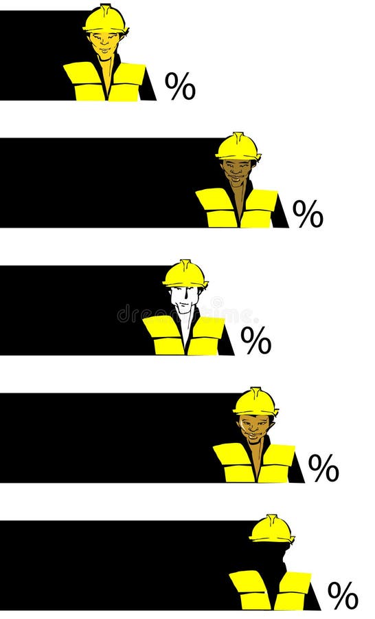 Job Series Construction Worker Stock Vector - Illustration of black ...