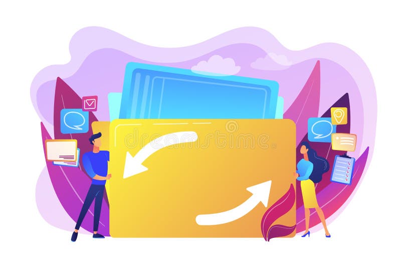 Job Sharing Concept Vector Illustration Stock Vector - Illustration of ...