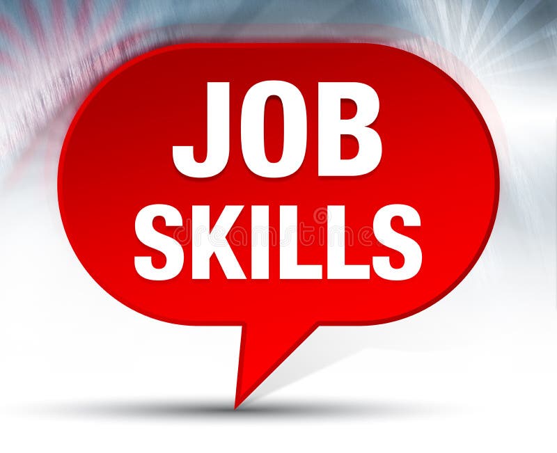 Job Skills Red Bubble Background Stock Illustration - Illustration of ...