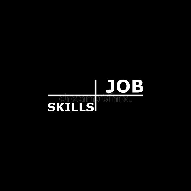 Job Skills Sign or Logo on Dark Background Stock Vector - Illustration ...