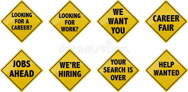 Job Street Signs ilustración del vector. Ilustración de amarillo - 93946799