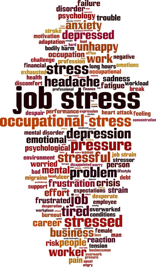 Job stress word cloud stock vector. Illustration of cloud - 234953838