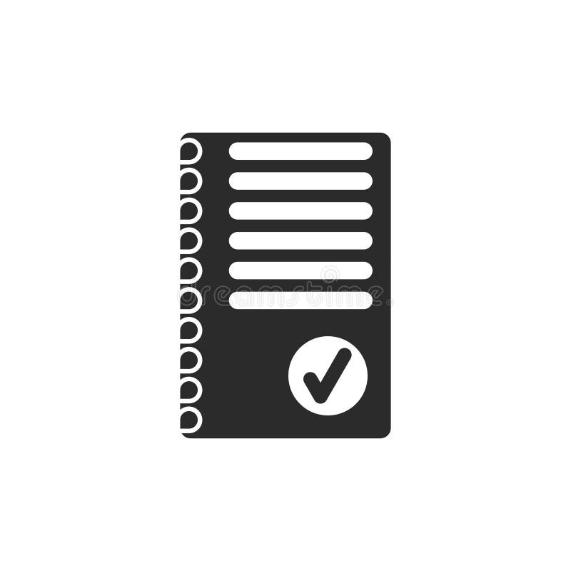 Task Note Icon with Checkmark Stock Vector - Illustration of calendar ...