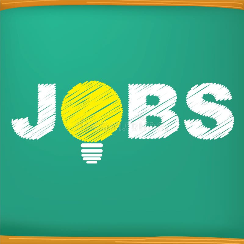 Team of People Carrying the Word JOBS Stock Illustration - Illustration ...