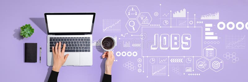 Job Theme with Person Using Laptop Computer Stock Photo - Image of ...