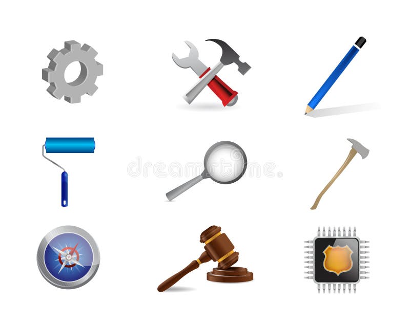 Job Tools Icon Set Icon Set Illustration Stock Illustration ...