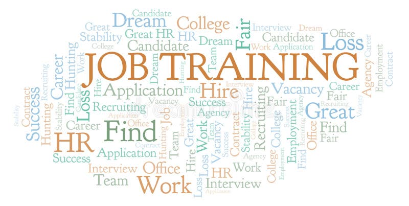 Job Training word cloud. stock illustration. Illustration of work ...