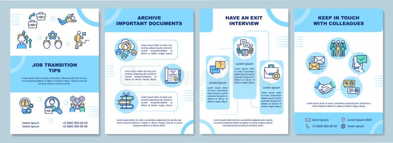 Job Transition Tips Brochure Template Stock Vector - Illustration of ...
