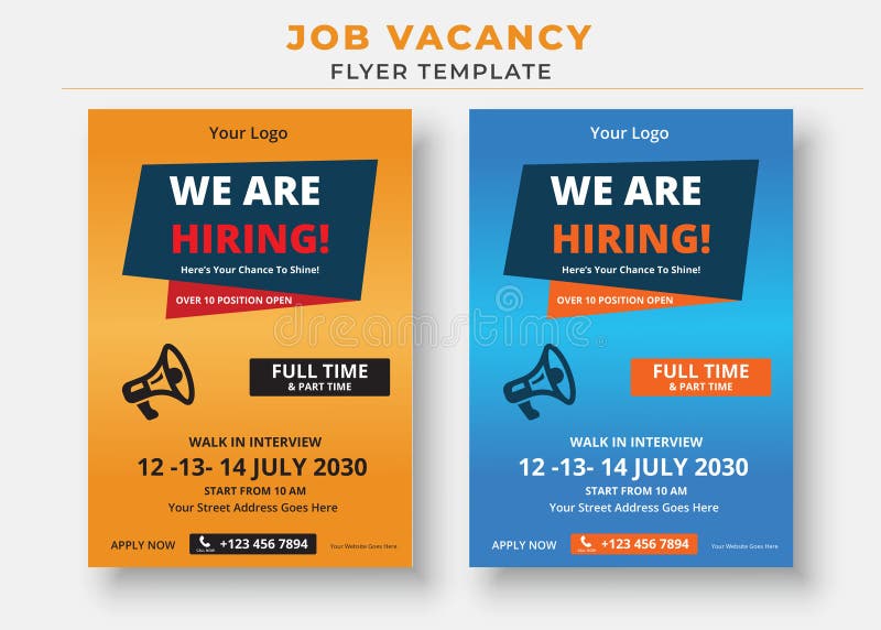 Job Vacancy Flyer Template, we are Hiring Job Flyer Template Stock ...