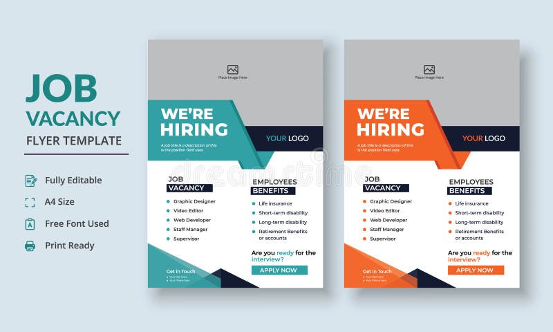 Job Vacancy Flyer Template, Job Recruitment Flyer, we are Hiring Job ...