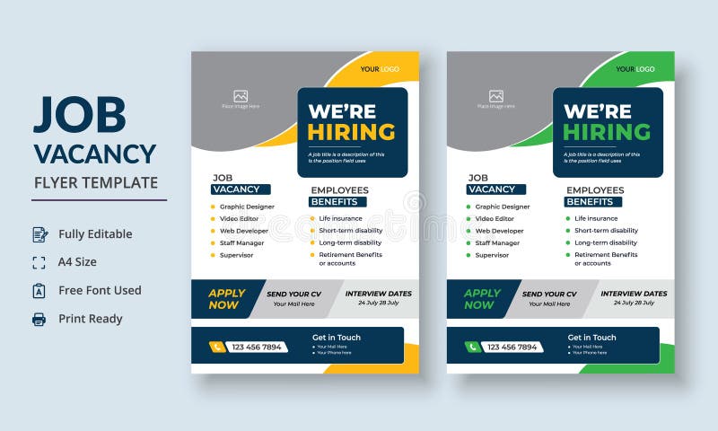 Job Vacancy Flyer Template, Job Recruitment Flyer, we are Hiring Job ...