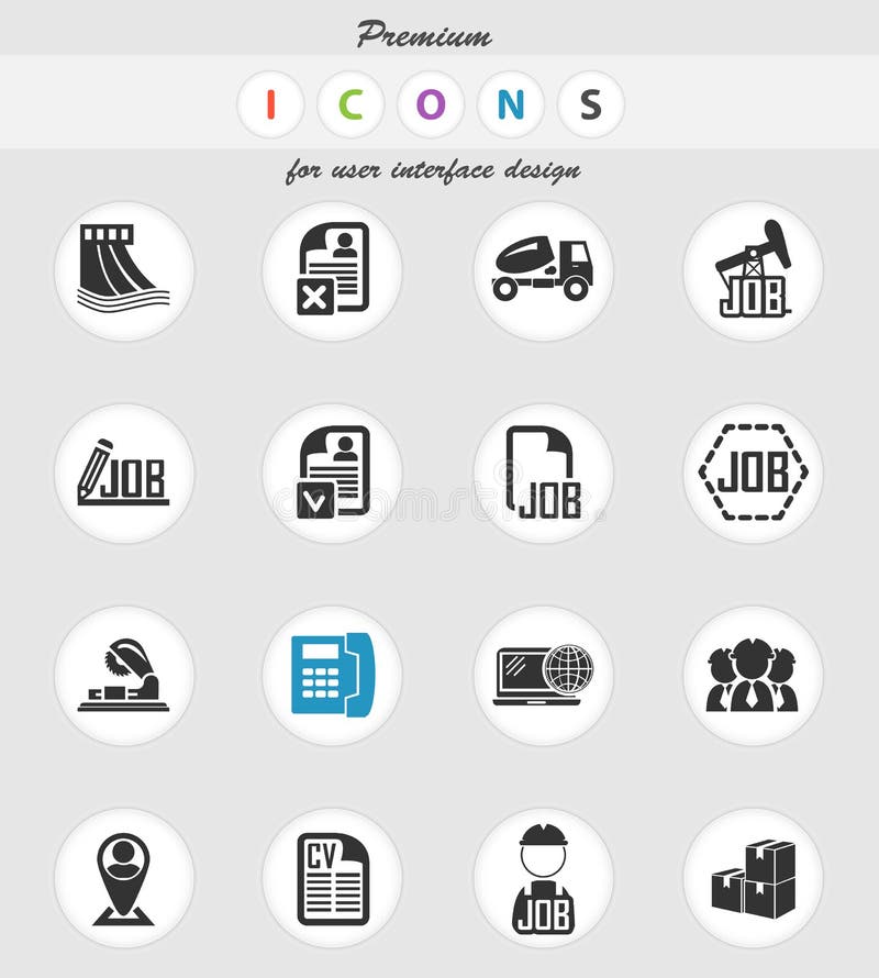Job icon set stock vector. Illustration of station, vector - 123121492