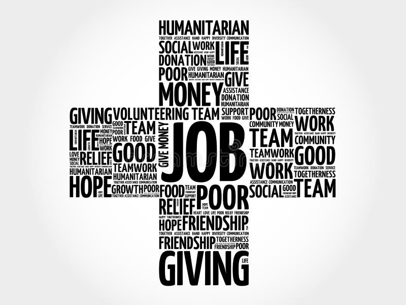 JOB word cloud collage stock illustration. Illustration of employee ...