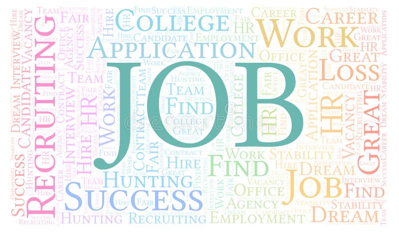 Job word cloud. stock illustration. Illustration of colors - 127691015