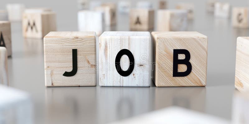 Job - Word on Wooden Blocks - 3D Illustration Stock Illustration ...