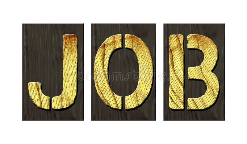 Job. Word from Wooden Letters. Isolated on White Background. Design ...