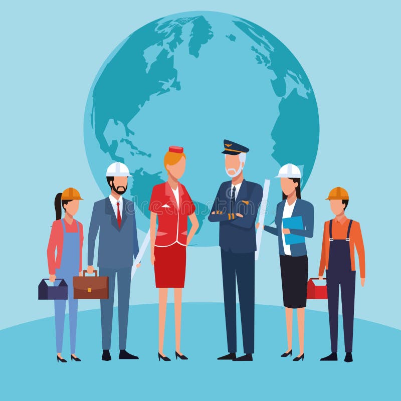 Workers Around World Stock Illustrations – 169 Workers Around World ...