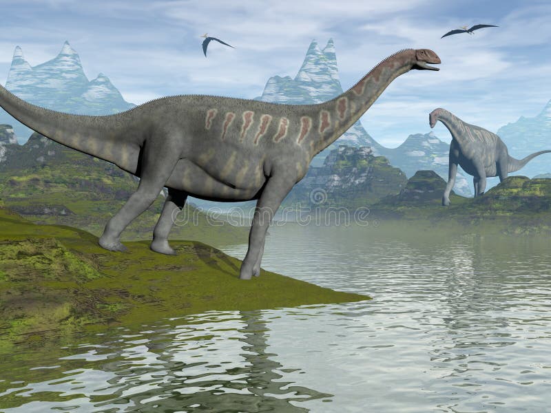 Jobaria Dinosaurs - 3D Render Stock Illustration - Illustration of ...