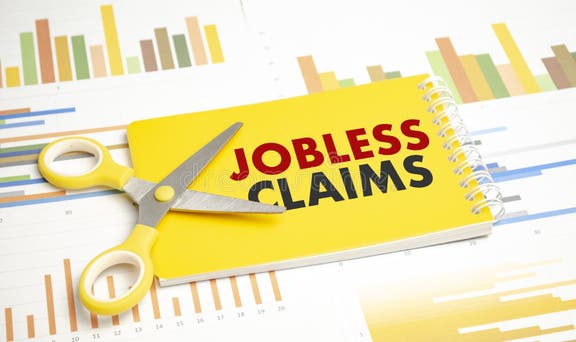 JOBLESS CLAIMS . Text on Yellow Notebook and Charts Stock Photo - Image ...