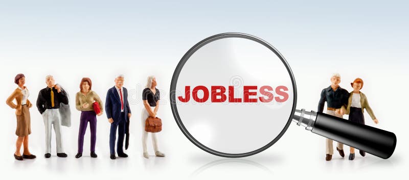 Jobless and worker concept stock image. Image of magnifying - 76930865