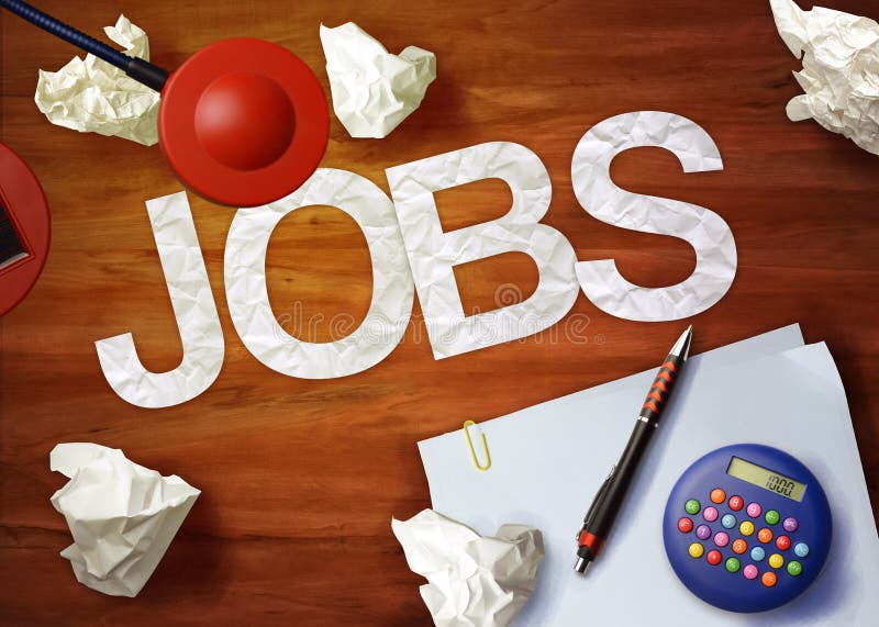 Jobs Desktop Memo Calculator Office Think Organize Stock Image - Image ...