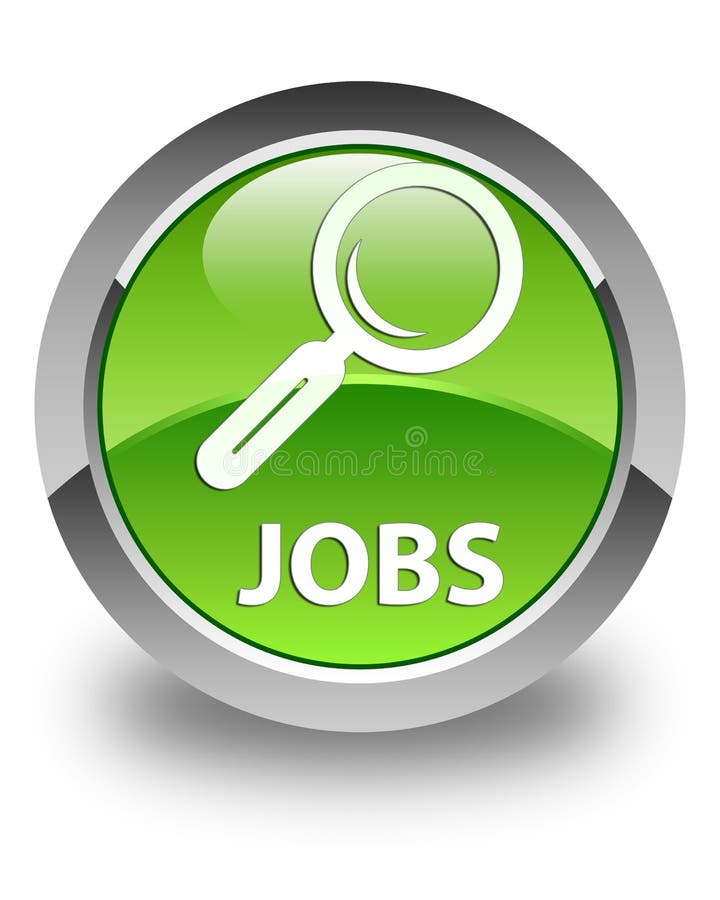 Jobs Glossy Green Round Button Stock Illustration - Illustration of ...