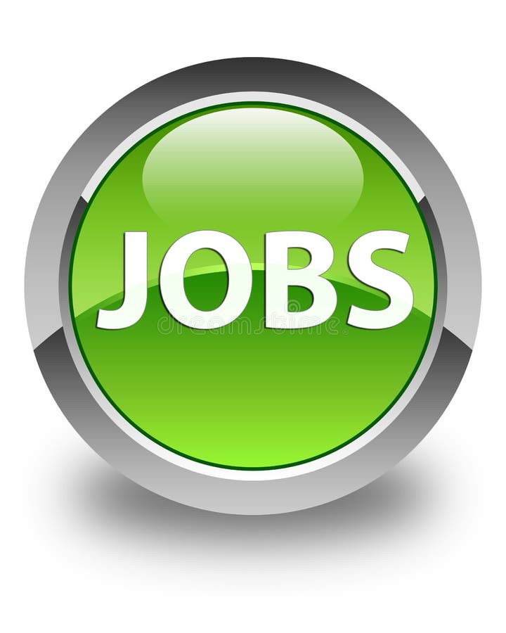 Jobs Glossy Green Round Button Stock Illustration - Illustration of ...