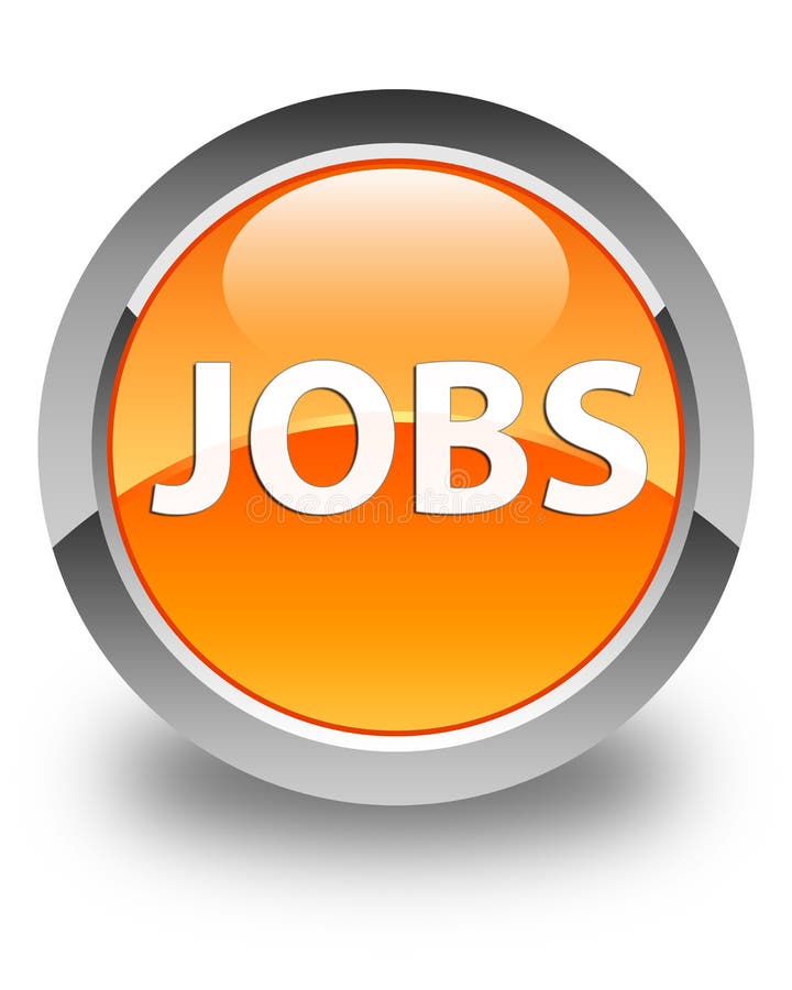 Jobs Glossy Orange Round Button Stock Illustration - Illustration of ...