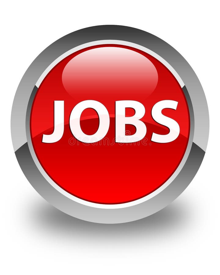 Jobs Glossy Red Round Button Stock Illustration - Illustration of ...