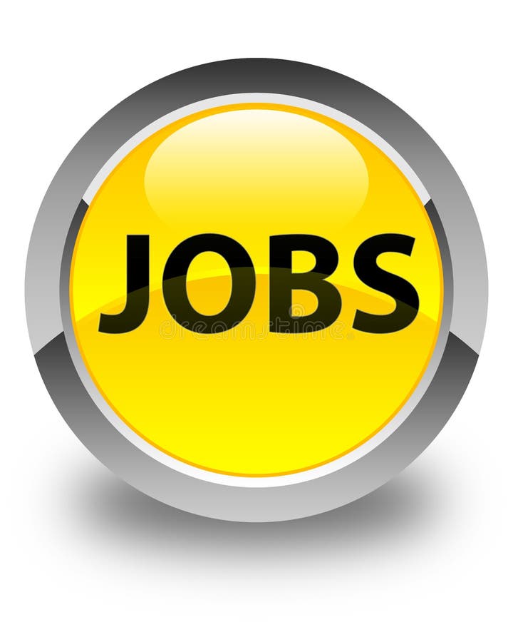 Jobs Glossy Yellow Round Button Stock Illustration - Illustration of ...