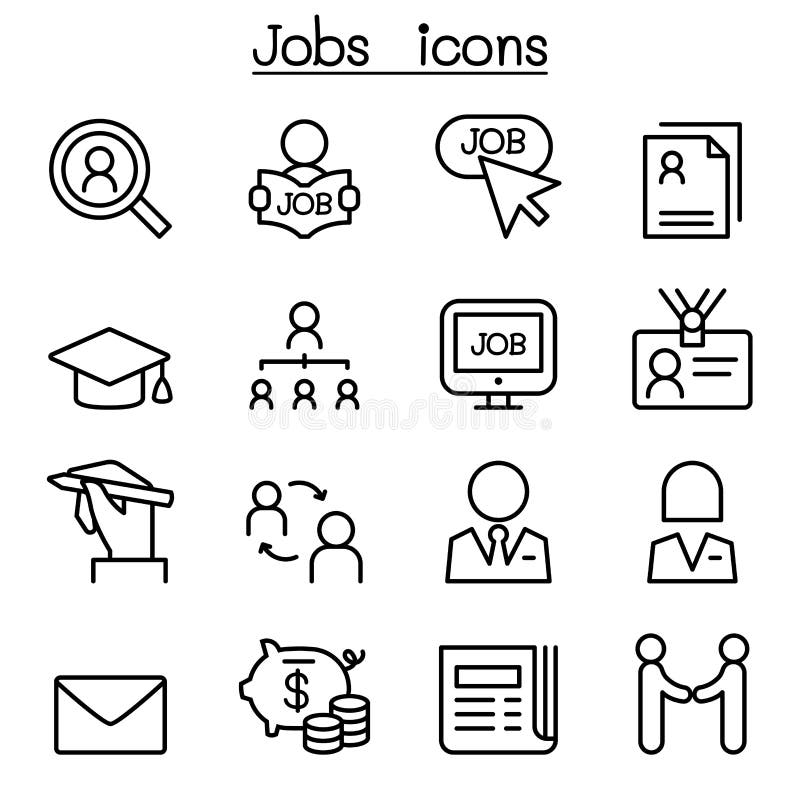 Jobs Icon Set Stock Illustrations – 1,249 Jobs Icon Set Stock ...