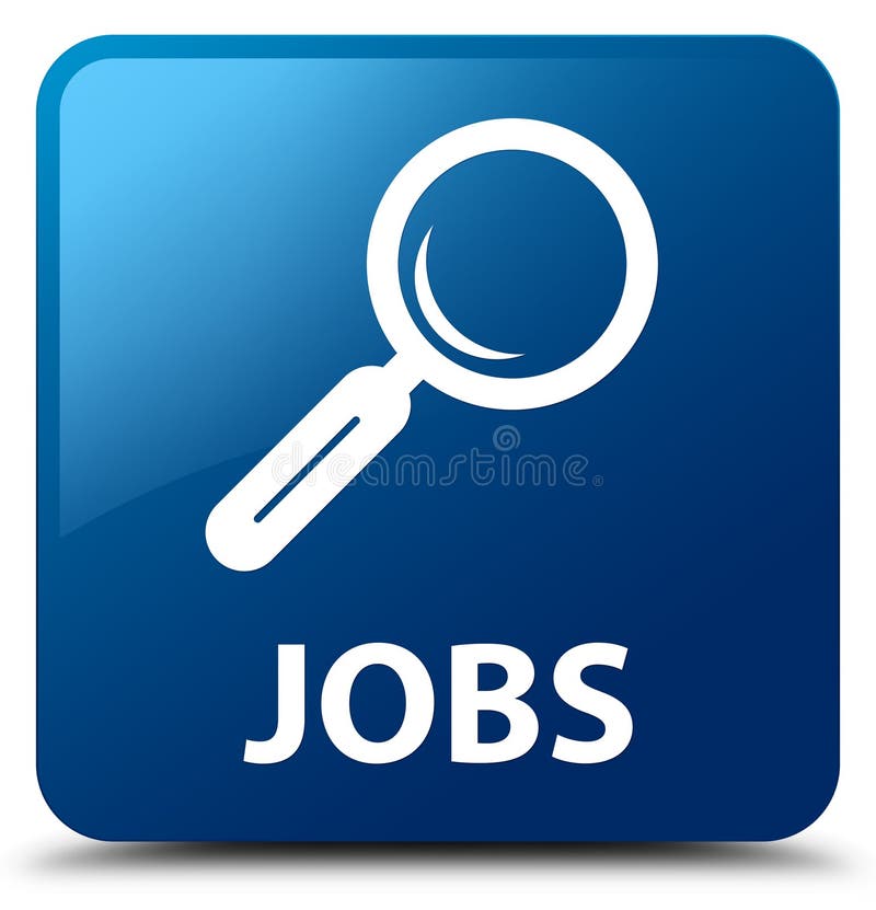 Jobs blue square button stock illustration. Illustration of jobs ...