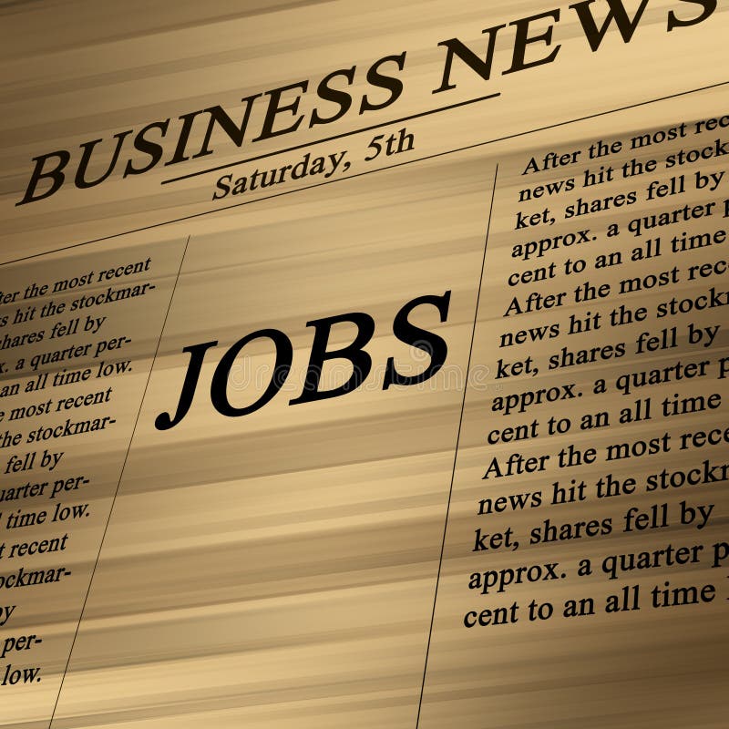 Jobs in the news paper stock illustration. Illustration of news - 6768383