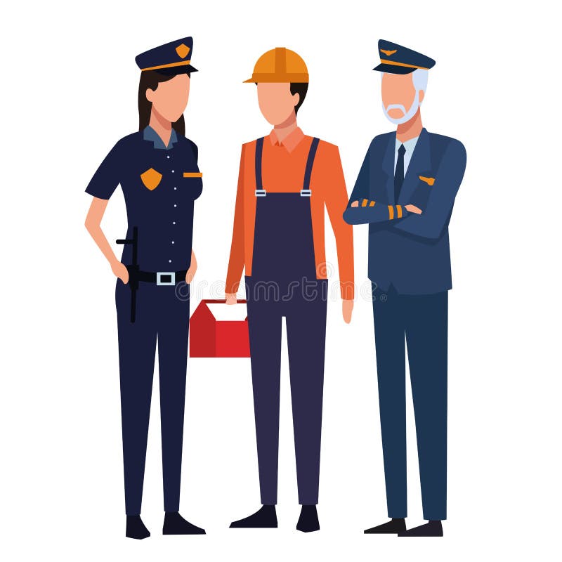 Jobs and Professions Avatar Stock Vector - Illustration of work, adult ...