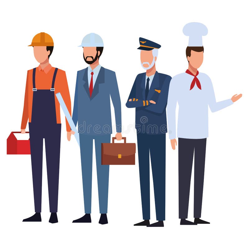 Jobs and Professions Avatar Stock Vector - Illustration of workers ...