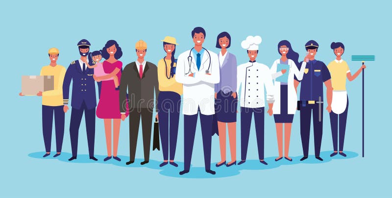 Jobs and professions stock vector. Illustration of characters - 145591763