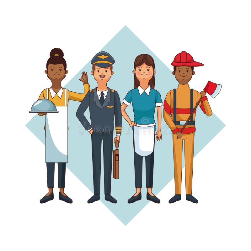 Jobs and professions stock vector. Illustration of suit - 123602173