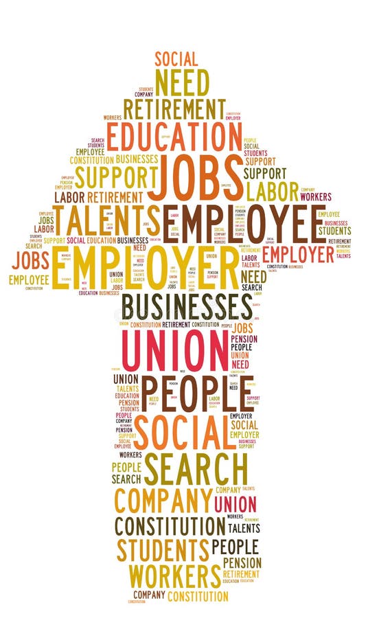 Jobs word cloud stock illustration. Illustration of union - 49192673