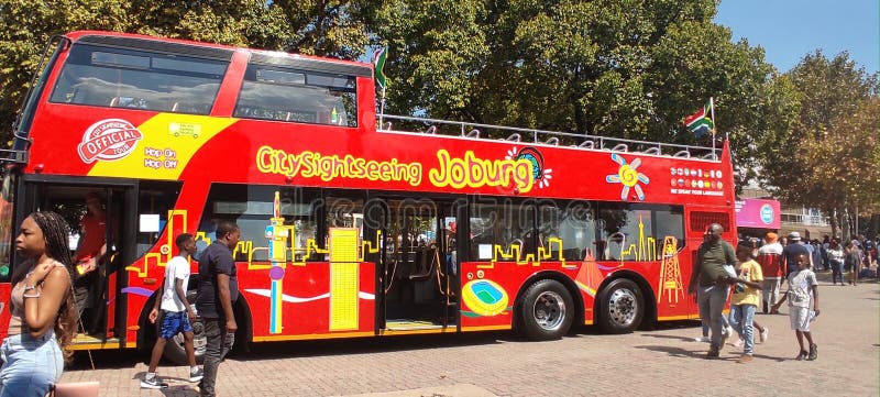 Joburg City Sightseeing Red Bus Editorial Stock Photo - Image of sunny ...