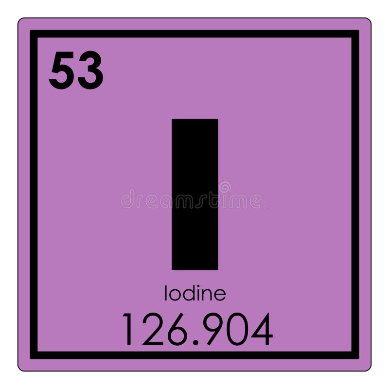 Jood Als Element 53 Van De Periodieke Tabel 3d Op Grijze Achtergrond ...