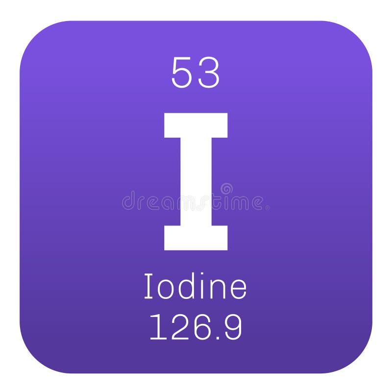 Jood Als Element 53 Van De Periodieke Tabel 3d Op Grijze Achtergrond ...