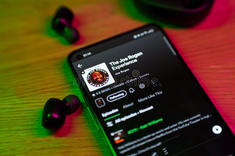Joe Rogan Experience Podcast on Spotify on Smartphone Screen Editorial ... Joe Rogan Experience Podcast on Spotify on Smartphone Screen Editorial ...