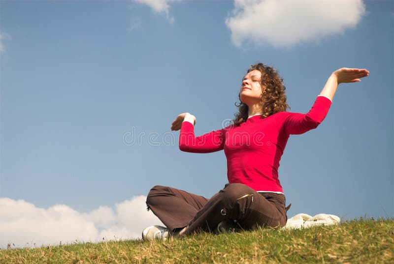 Joga-girl stock photo. Image of freedom, beautiful, joga - 2212278