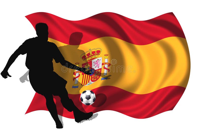 Jogador de futebol Spain ilustração stock. Ilustração de bandeira ...