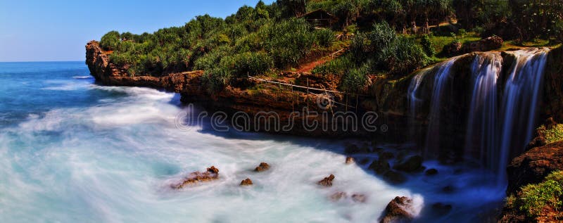 Jogan Waterfall Panoramic HDR Stock Image - Image of landmark, cliff ...