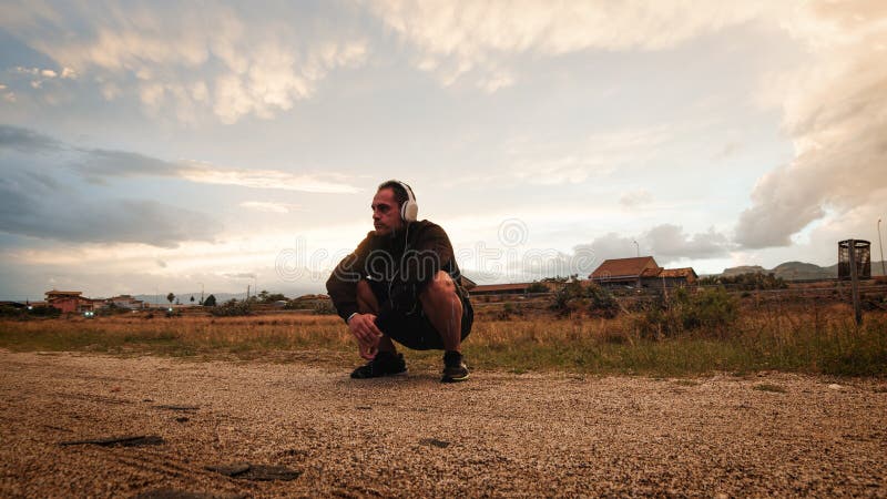 Jogger Getting His Breath Back after Run Stock Photo - Image of ...