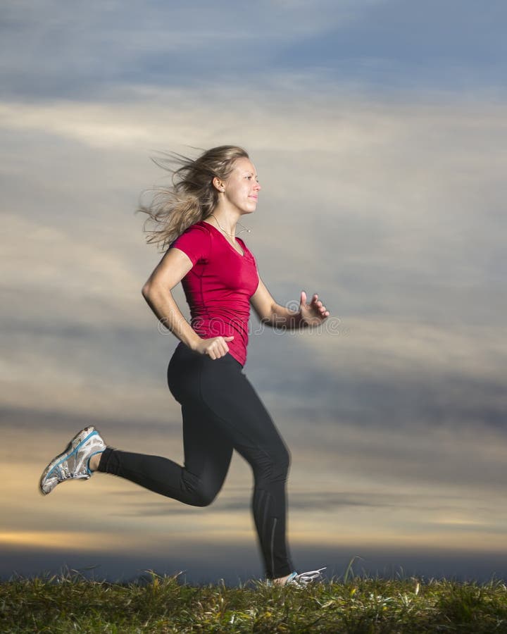 Jogger in sundown stock image. Image of olympic, healthy - 65425097